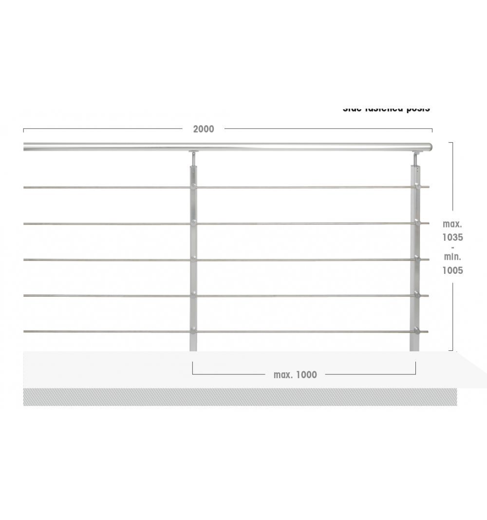 Kit de garde-corps Inoline, fixation latérale -La Boutique Booa