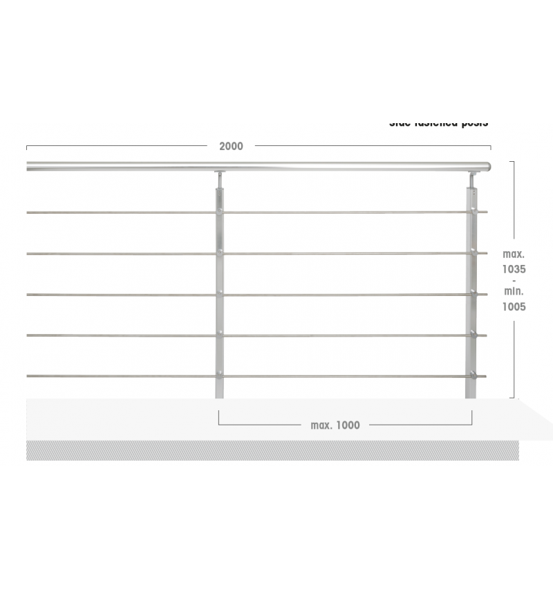 Kit de garde-corps Inoline, fixation latérale -La Boutique Booa