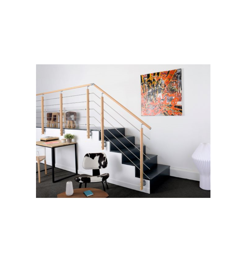 Kit complet garde-corps Inoline en hêtre - La Boutique Booa