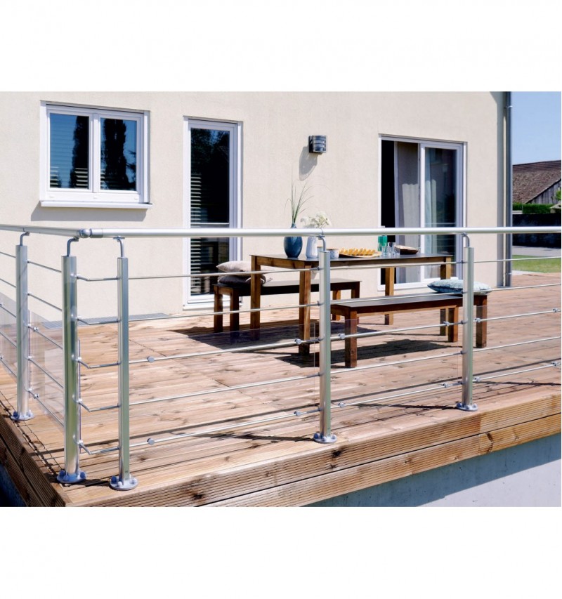 Poteau INOLINE fixation a plat aluminium