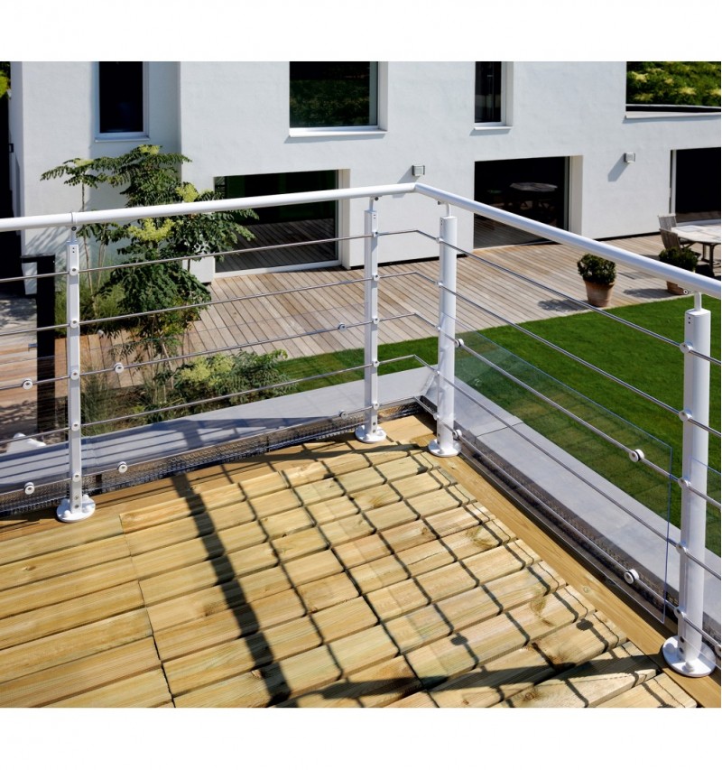 Kit complet de garde-corps en aluminium Inoline White-La Boutique Booa